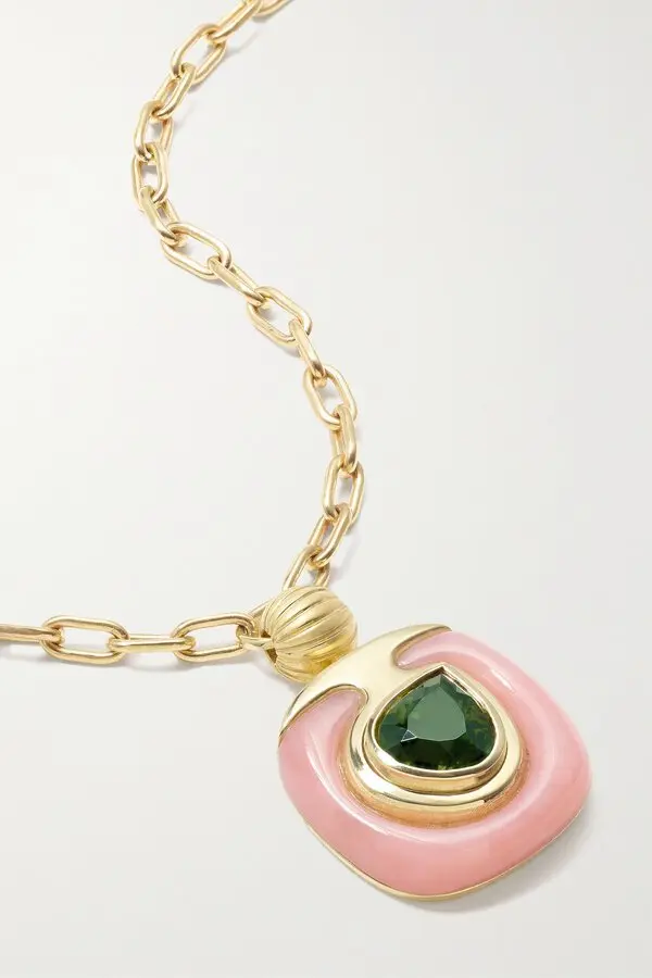 Retrouvai 14-karat Opal And Tourmaline Necklace