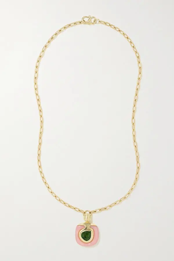 Retrouvai 14-karat Opal And Tourmaline Necklace