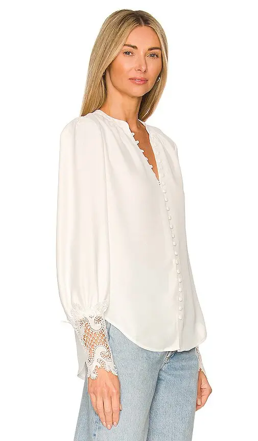 L'Agence Ava Lace Cuff Blouse