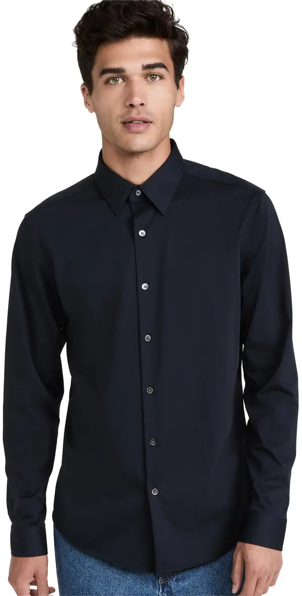 Theory Sylvain Structure Knit Shirt - Eclipse