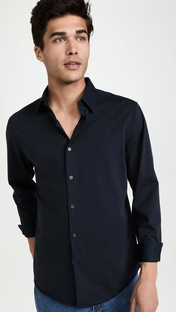 Theory Sylvain Structure Knit Shirt - Eclipse