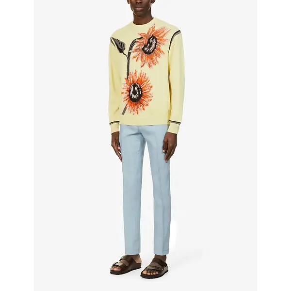 Paul Smith Sunflower Intarsia-Knit Cotton-Blend Jumper - Yellow