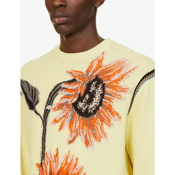 Paul Smith Sunflower Intarsia-Knit Cotton-Blend Jumper - Yellow
