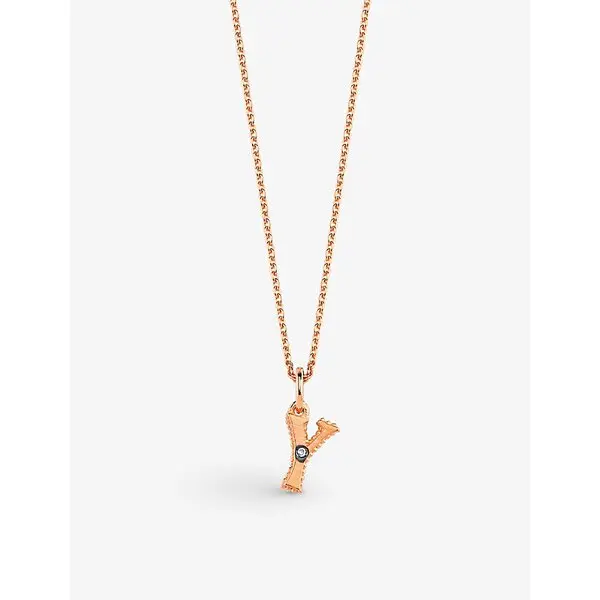 LA MAISON COUTURE X Selda 'h' Initial Diamond Necklace - Gold