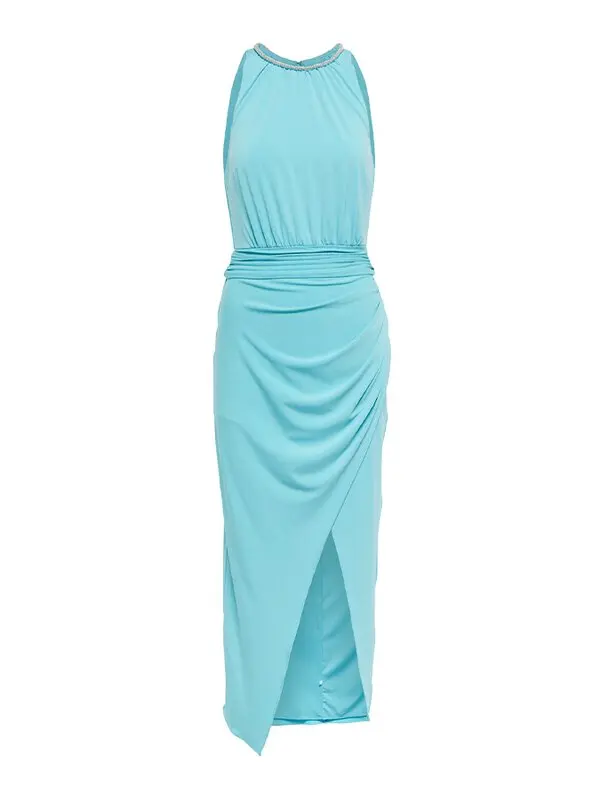 SELF-PORTRAIT Halterneck Jersey Midi Dress