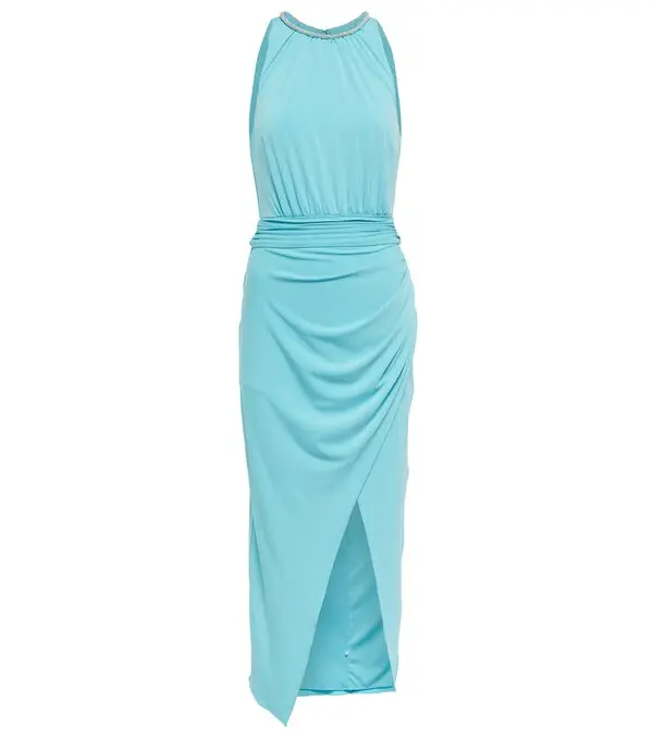 SELF-PORTRAIT Halterneck Jersey Midi Dress