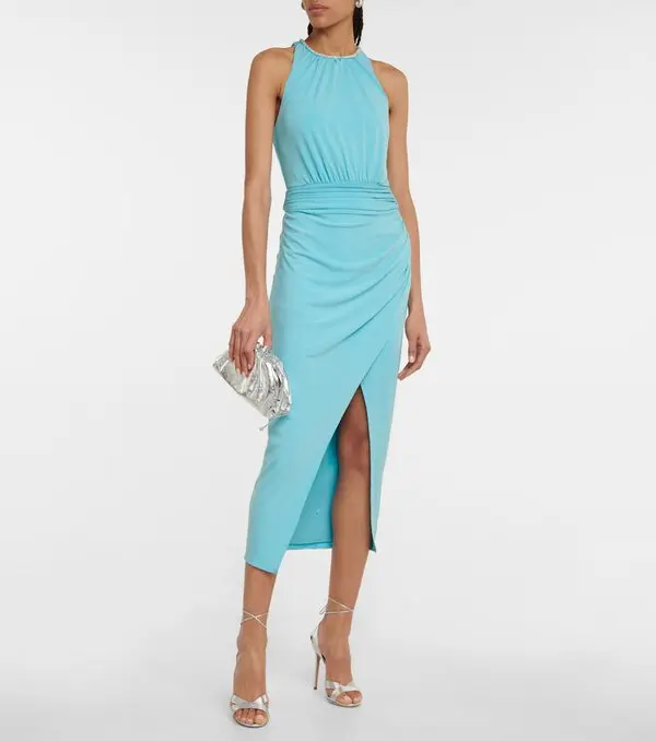 SELF-PORTRAIT Halterneck Jersey Midi Dress