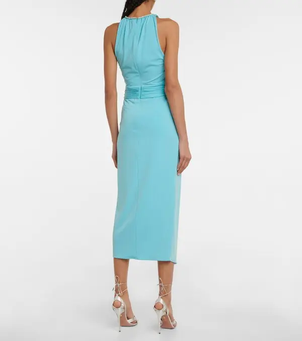 SELF-PORTRAIT Halterneck Jersey Midi Dress
