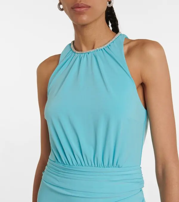 SELF-PORTRAIT Halterneck Jersey Midi Dress