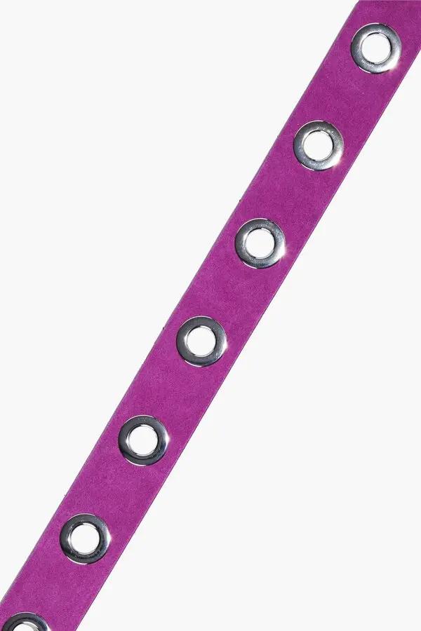 Iro Paris Eyeletembellished Suede Belt In Violet - 70% Off  display picture 3