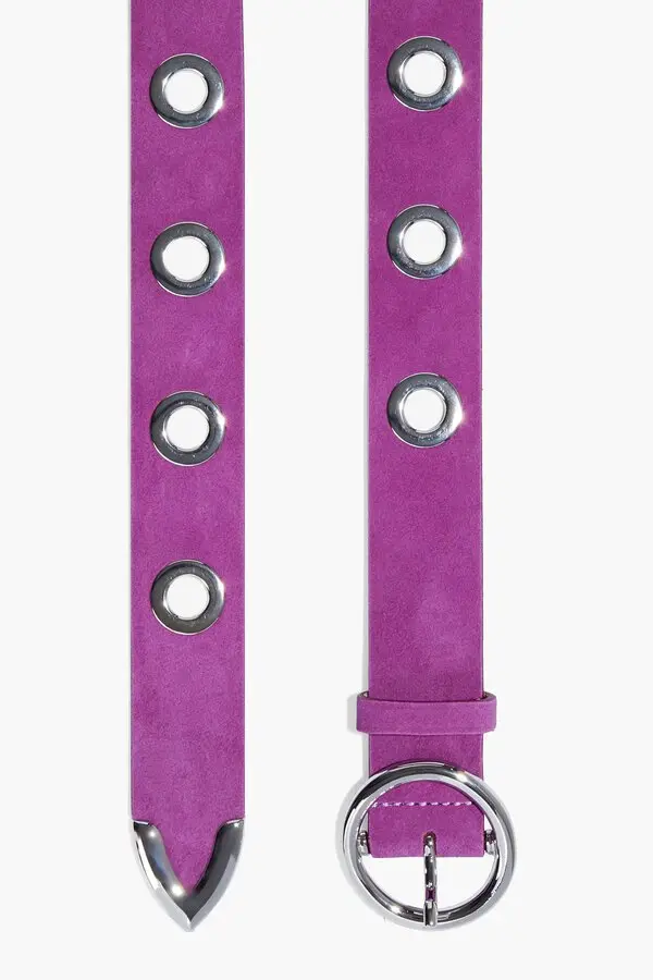 Iro Paris Eyeletembellished Suede Belt In Violet - 70% Off  display picture 1