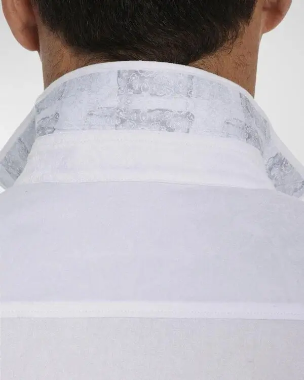 Robert Graham Apos;s Highland Stretch Cotton Jacquard Sport Shirt - White