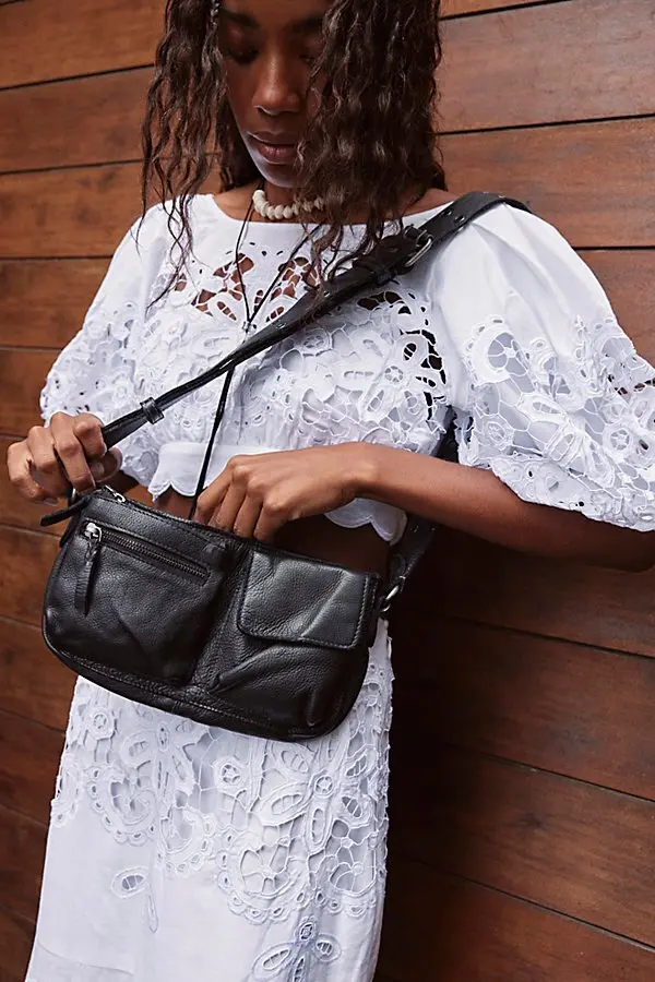 Free People Wade Leather Sling Bag