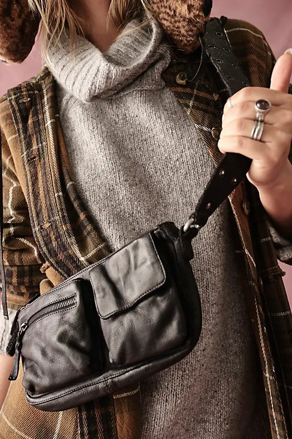 Free People Wade Leather Sling Bag
