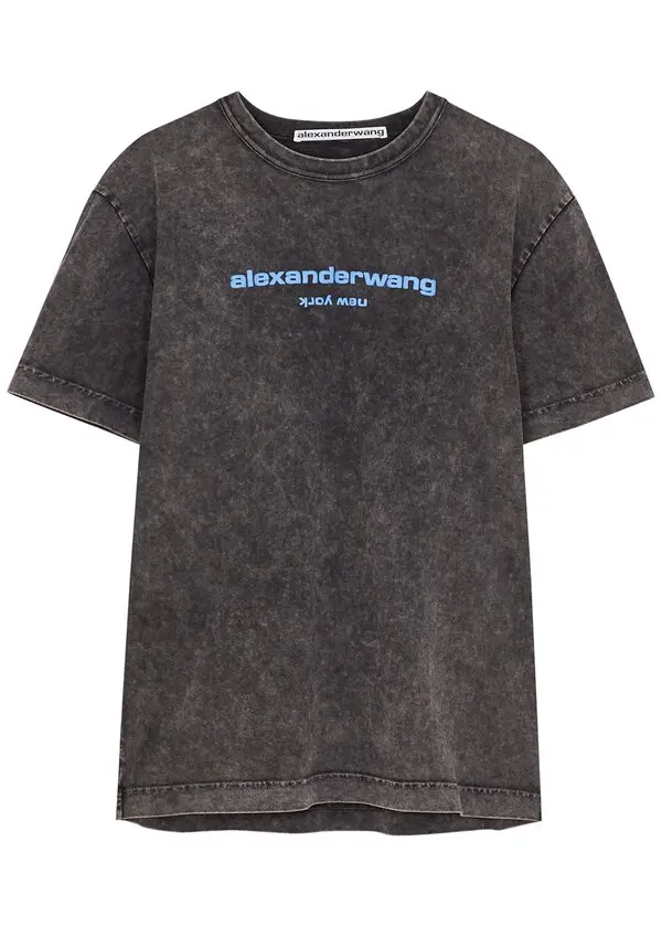 Alexander Wang Acid-Wash Cotton T-Shirt - Black | Editorialist