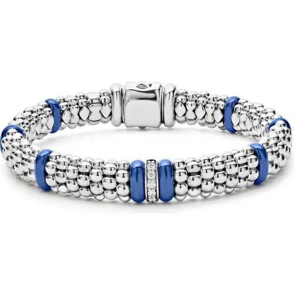 Lagos Caviar Diamond Station Rope Bracelet - Ultramarine
