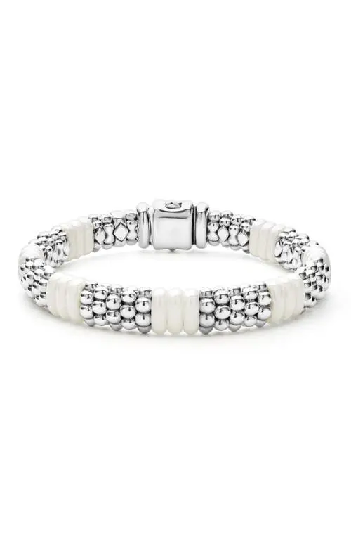 Lagos Caviar Ceramic Station Bracelet - White