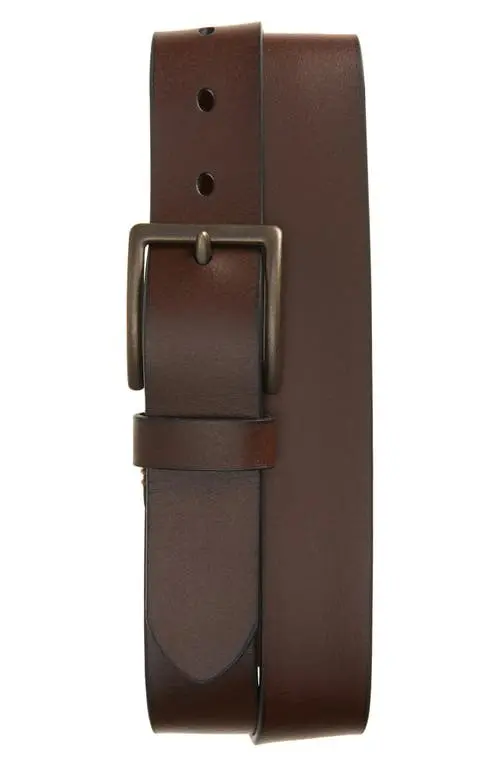 Johnston & Murphy Rivet Leather Belt - Dark Brown