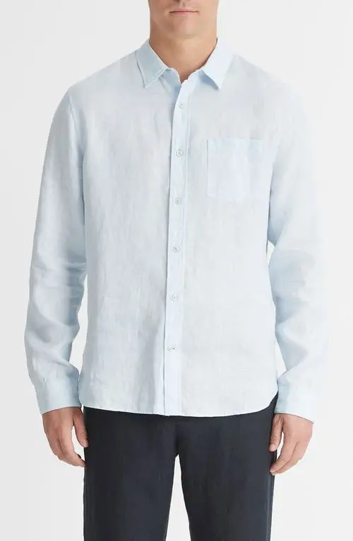 Vince Linen Button-up Shirt - Glacier