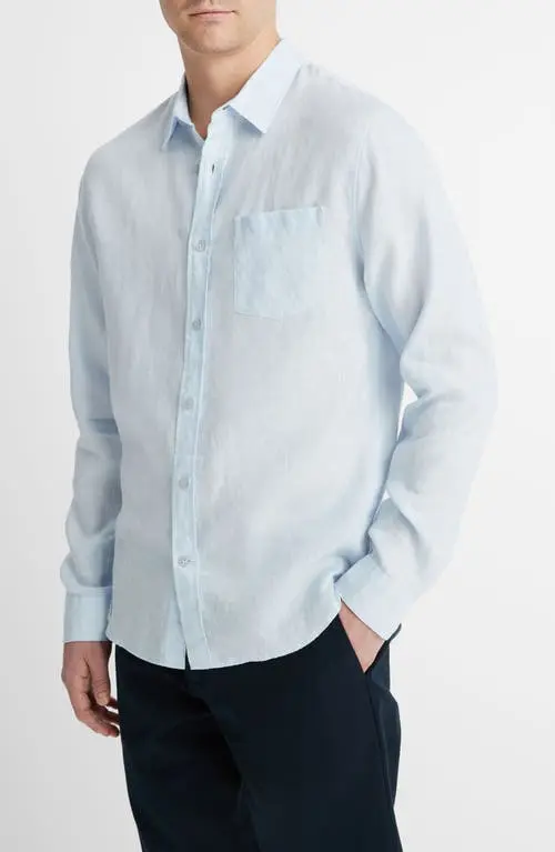 Vince Linen Button-up Shirt - Glacier
