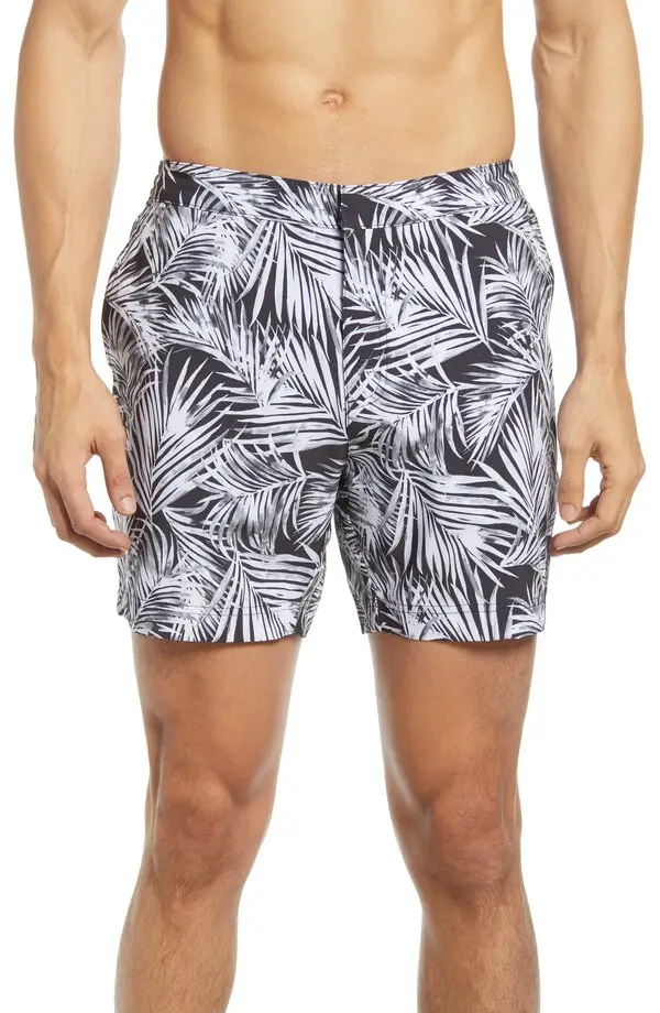 FAIR HARBOR The Sextant Swim Trunks - White Leaves