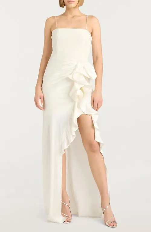 Cinq À Sept Drina Ruffle Column Gown - Ivory