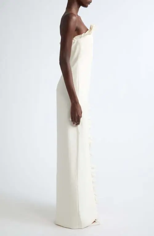 Cinq À Sept Drina Ruffle Column Gown - Ivory