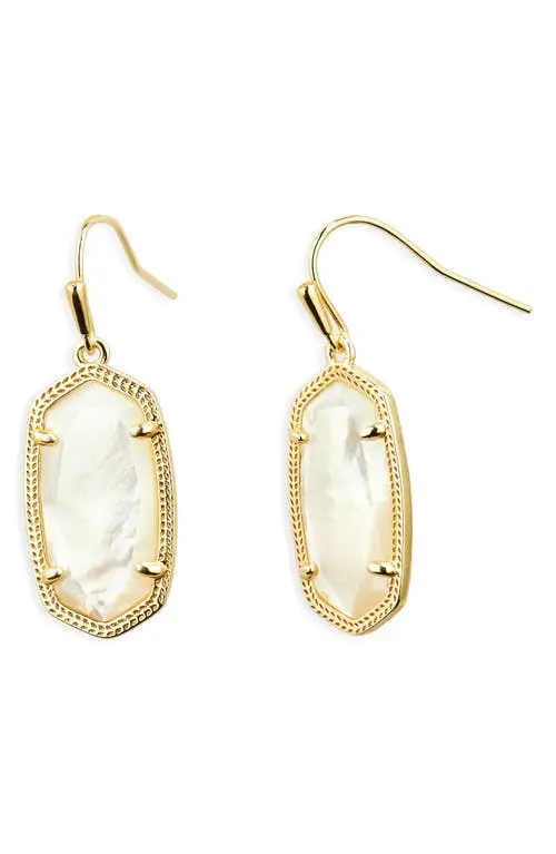 Kendra Scott Dani Stone Drop Earrings - Gold Ivory Mother Of Pearl