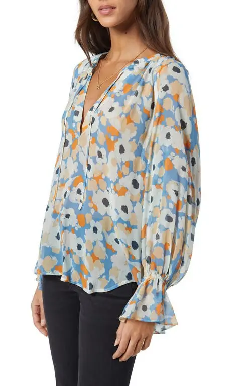 Joie Cecarina Floral Print Silk Popover Blouse