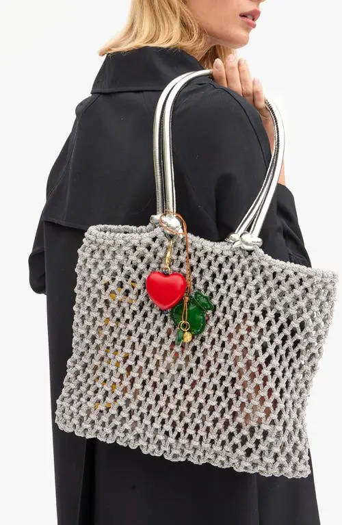 Clare V. Sandy Woven Market Tote - Silver