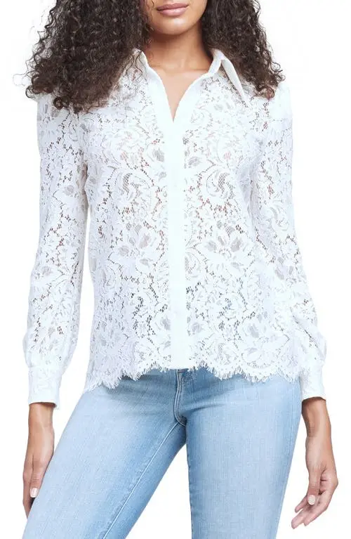 L'Agence Jenica Sheer Lace Blouse