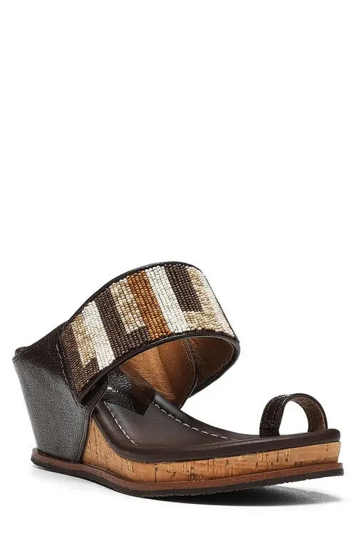 DONALD PLINER Greer Wedge Slide Sandal - Brown Combo