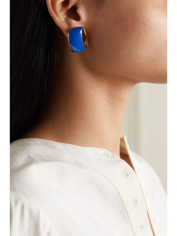 SABBADINI Tokyo 18-karat Bronze And Lacquer Clip-on Earrings