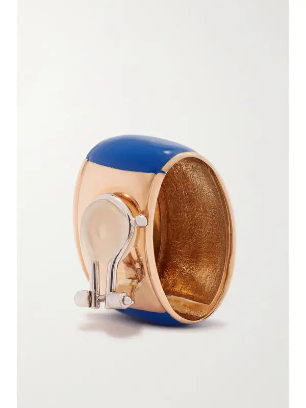 SABBADINI Tokyo 18-karat Bronze And Lacquer Clip-on Earrings