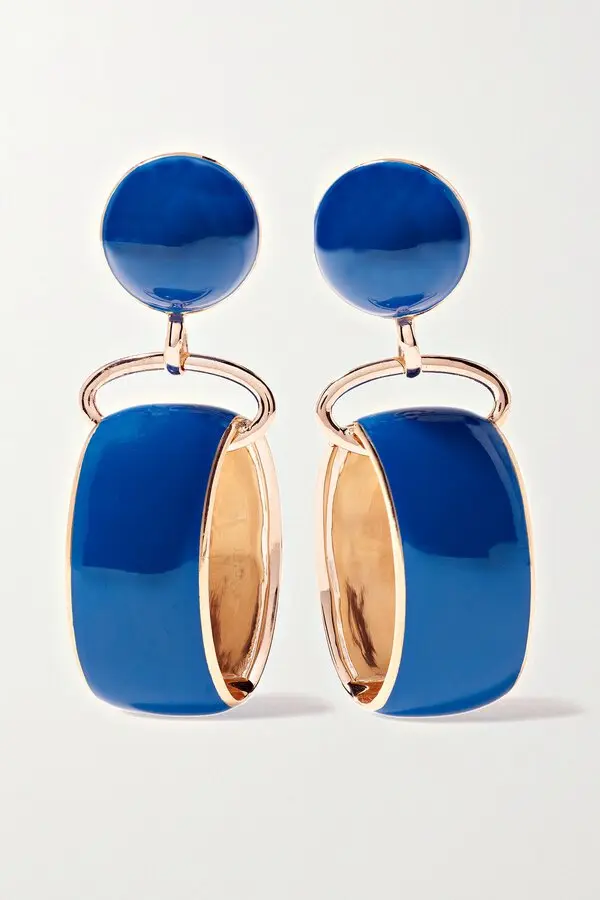 SABBADINI Tokyo 18-karat Bronze And Lacquer Clip-on Earrings