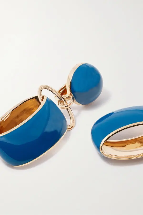 SABBADINI Tokyo 18-karat Bronze And Lacquer Clip-on Earrings