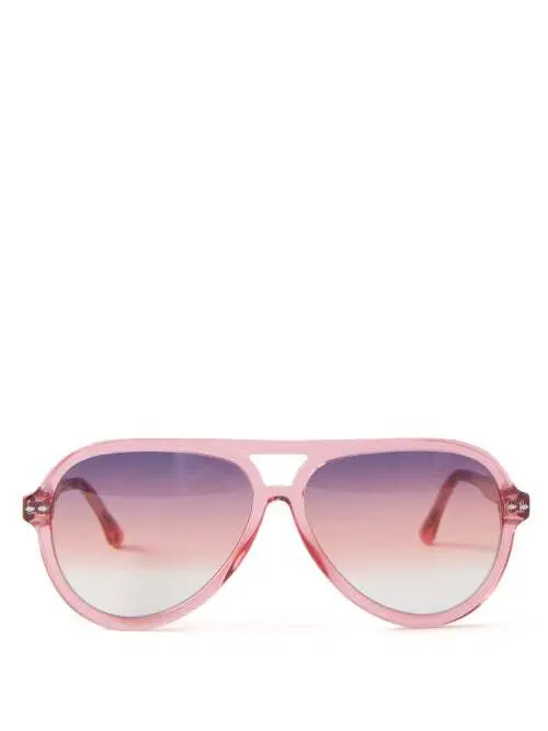 Isabel Marant Aviator Acetate Sunglasses - Purple Pink  display picture 3