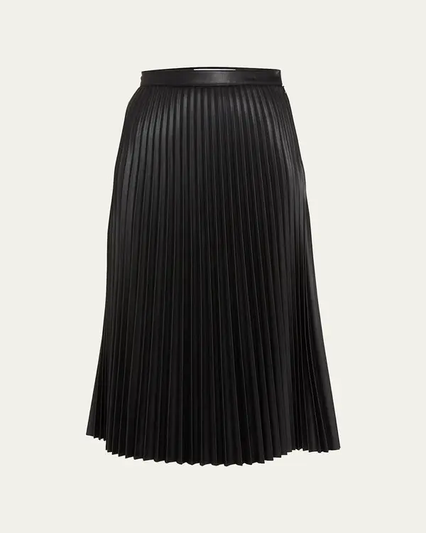 Proenza Schouler White Label Pleated Vegan Leather Skirt - Black
