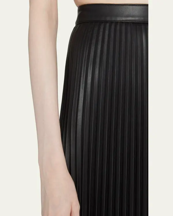Proenza Schouler White Label Pleated Vegan Leather Skirt - Black
