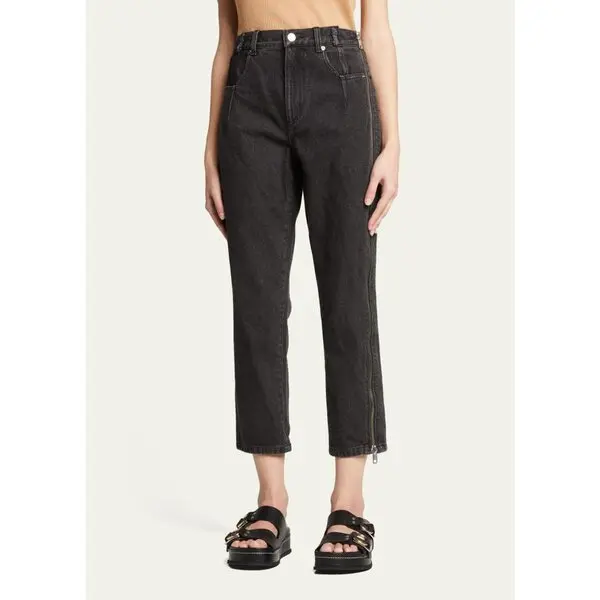 3.1 Phillip Lim Straight-leg Cropped Jeans With Side Zipper Detail - Black