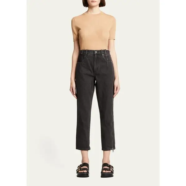 3.1 Phillip Lim Straight-leg Cropped Jeans With Side Zipper Detail - Black
