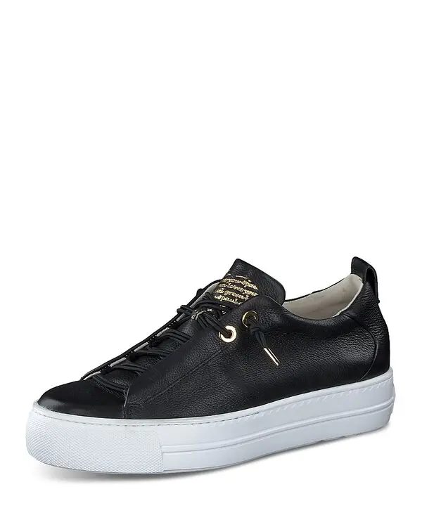 Paul Green Faye Platform Sneakers - Black Gold Combo