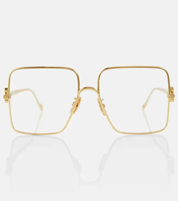 Loewe Anagram Square Frame Glasses - Gold