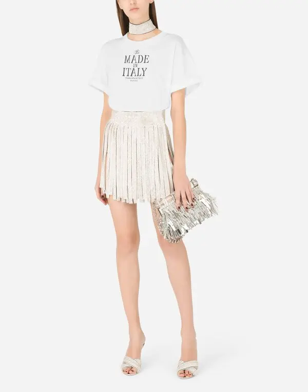 Dolce & Gabbana Nappa Bag With Fringing - Silver