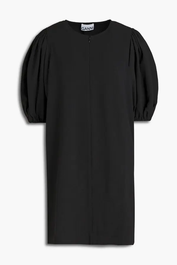 GANNI Crepe Mini Dress - Black