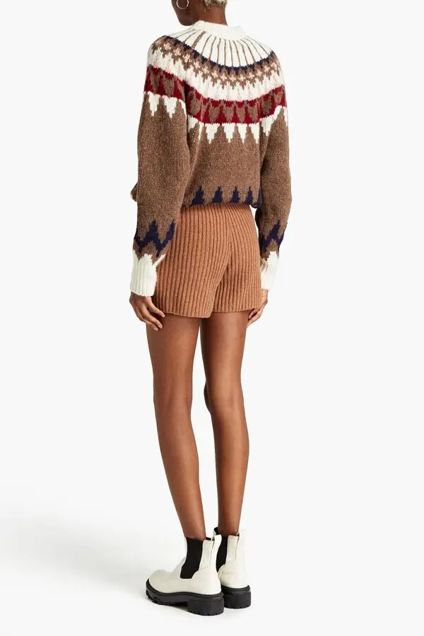 Rag & Bone Maxine Ribbed Merino Wool-blend Shorts