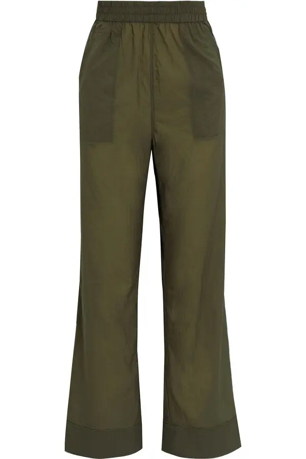 GANNI Kalamata Shell Track Pants - Army Green