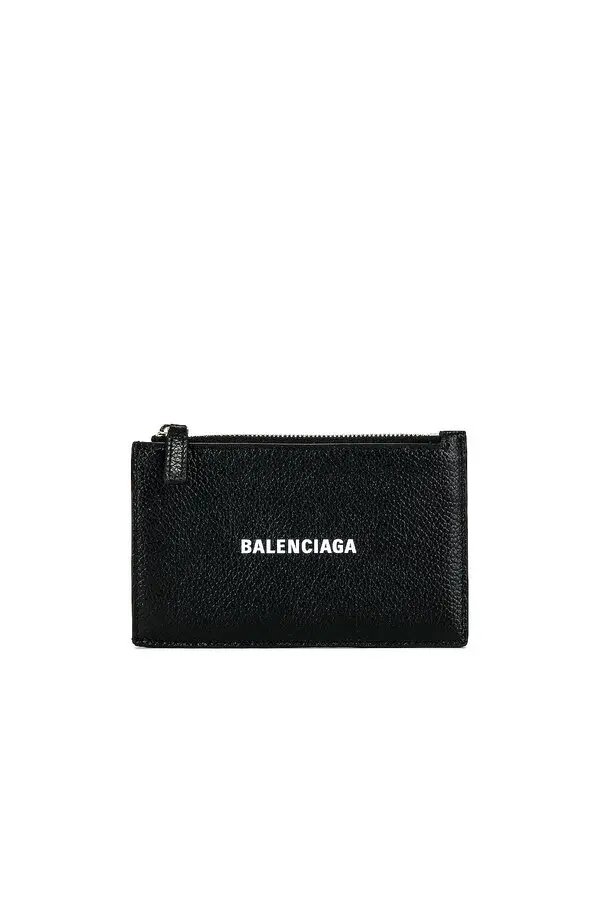Balenciaga Zip Wallet In Black - Black & White