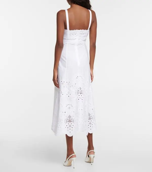 dolcegabbana broderie anglaise cotton poplin maxi dress Dolce & Gabbana Broderie Anglaise Maxi Skirt - White