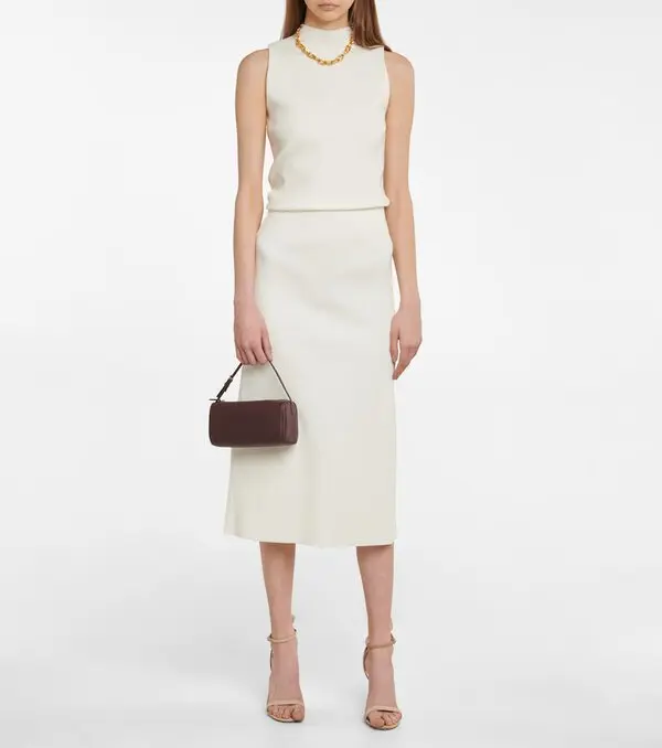 Vince Ribbed-knit Midi Skirt